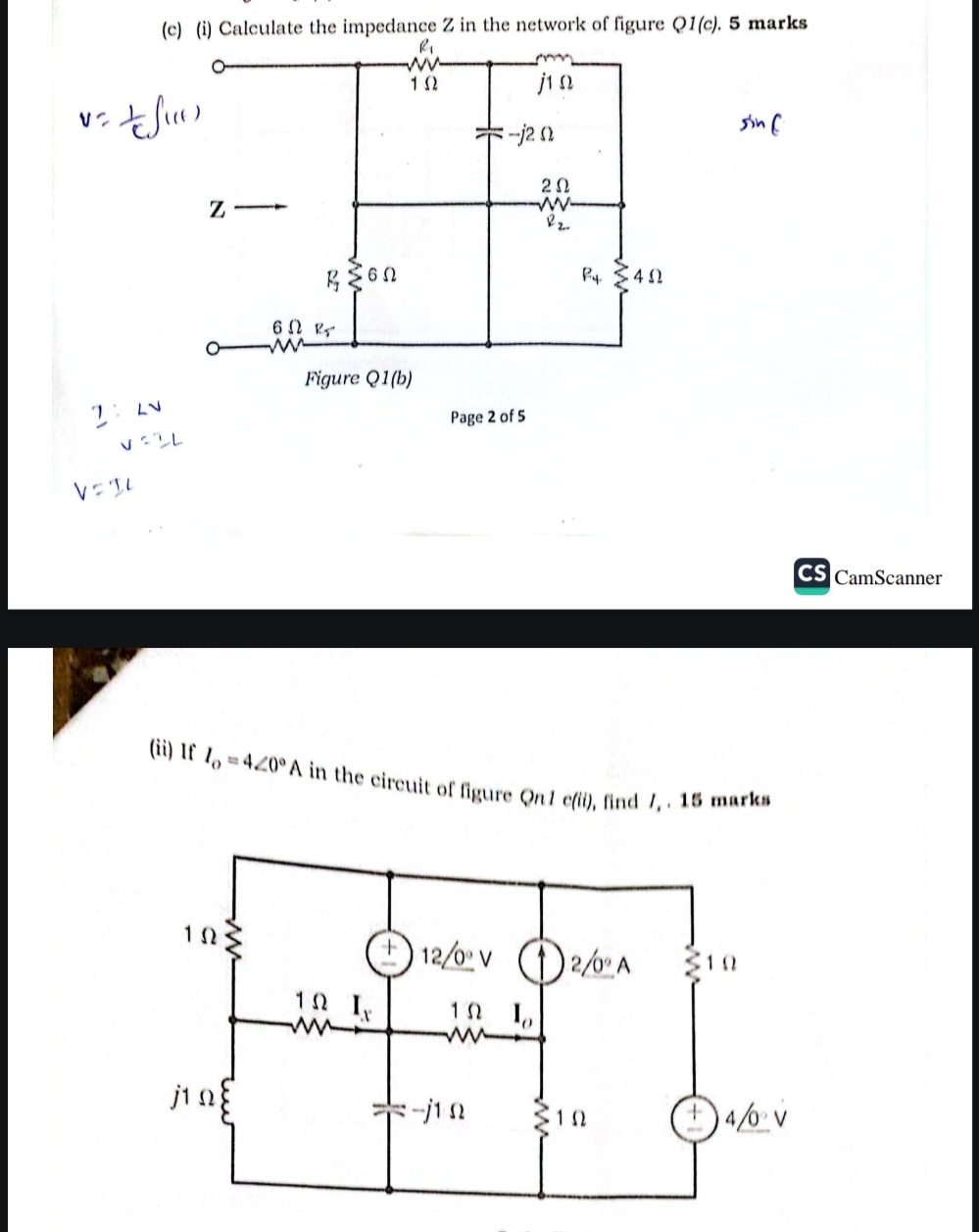 Solved (c) (i) ﻿Calculate the impedance Z ﻿in the network of | Chegg.com