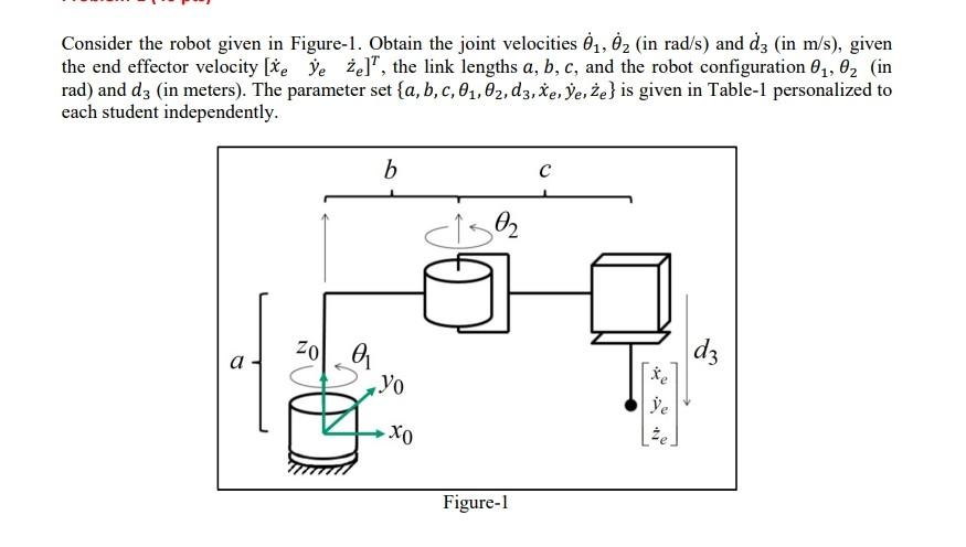 Solved Consider the robot given in Figure-1. Obtain the | Chegg.com