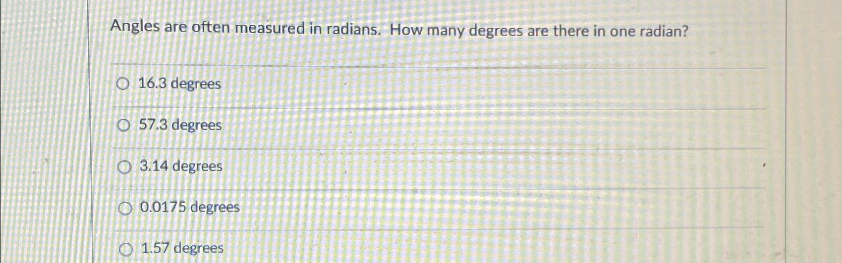 Solved Angles are often measured in radians. How many | Chegg.com