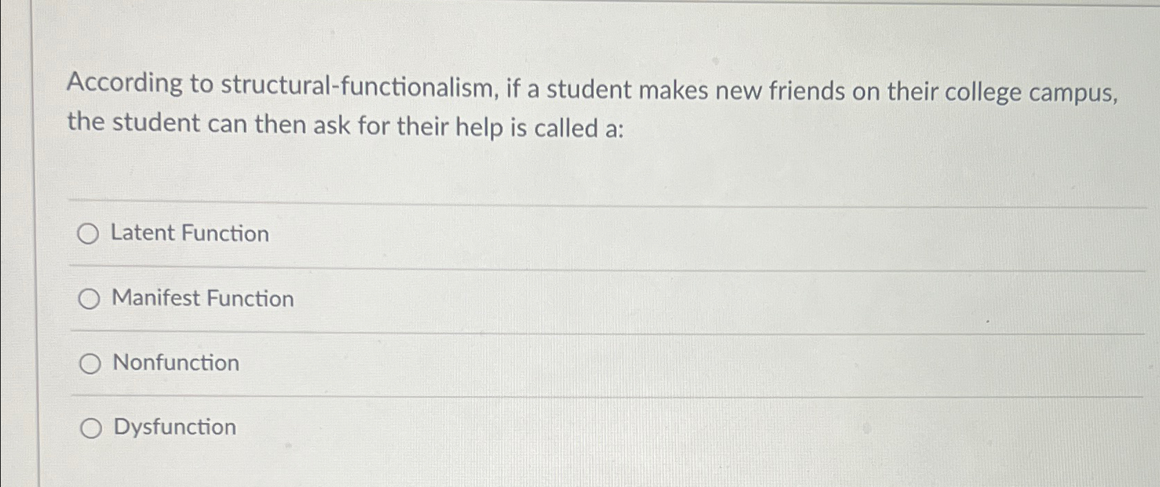 Solved According to structural-functionalism, if a student | Chegg.com