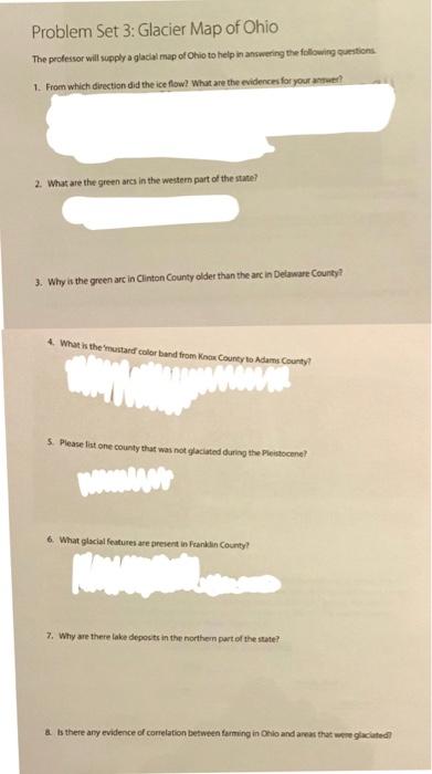 Solved Problem Set 3: Glacier Map of Ohio The professor will | Chegg.com