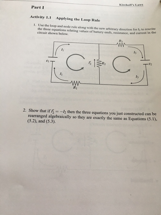 Solved Kirchoffs Laws Part I Activity 11 Applying The Loop