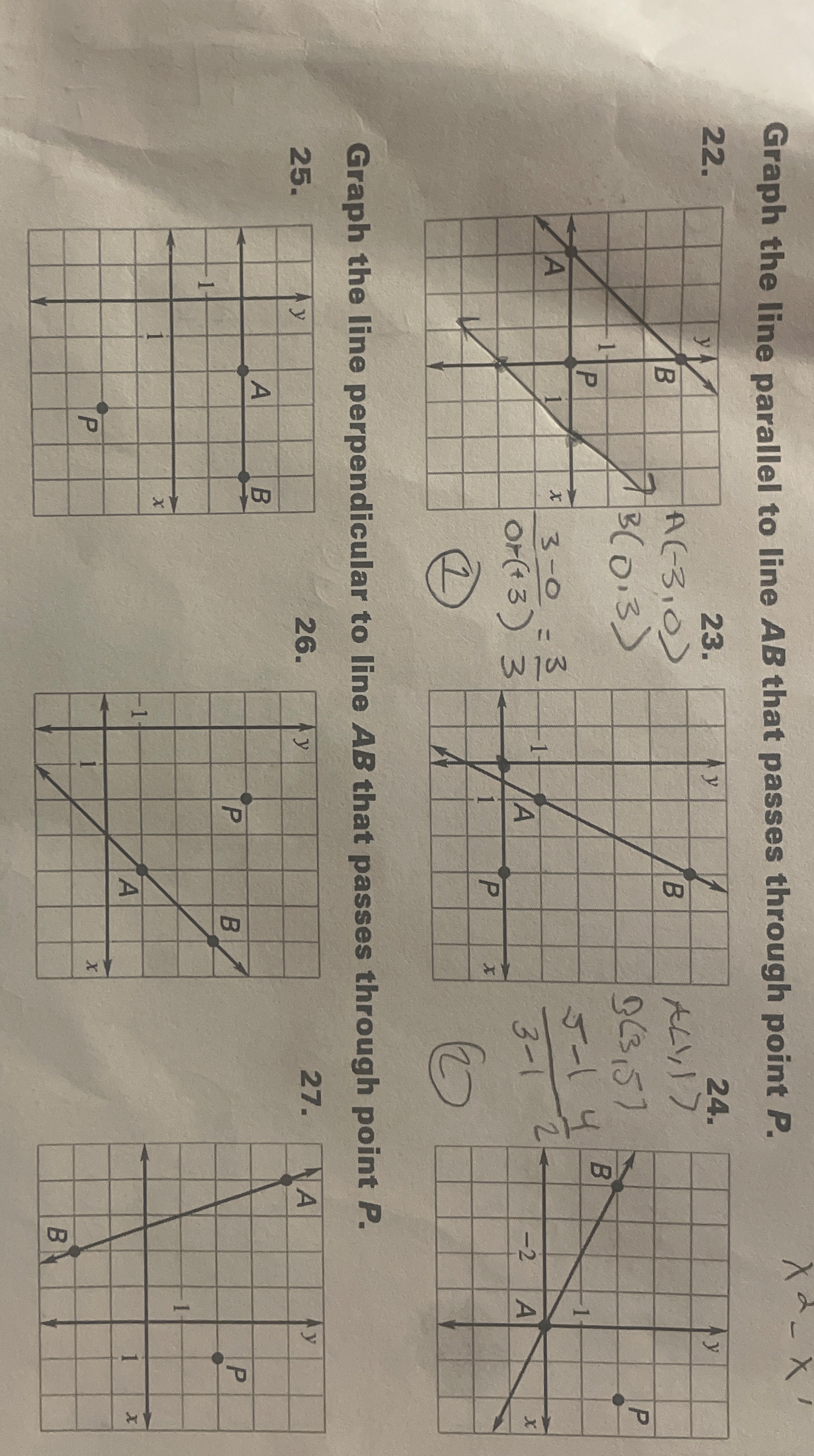 Graph the line parallel to line AB ﻿that passes | Chegg.com