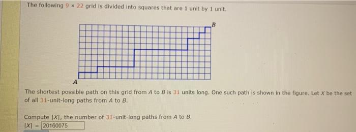 Solved The following 9 x 22 grid is divided into squares | Chegg.com