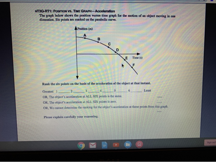 Solved NT3G-RT1: POSMON VS. TIME GRAPH-Acceleration The | Chegg.com
