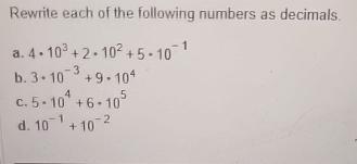 Solved Rewrite each of the following numbers as | Chegg.com