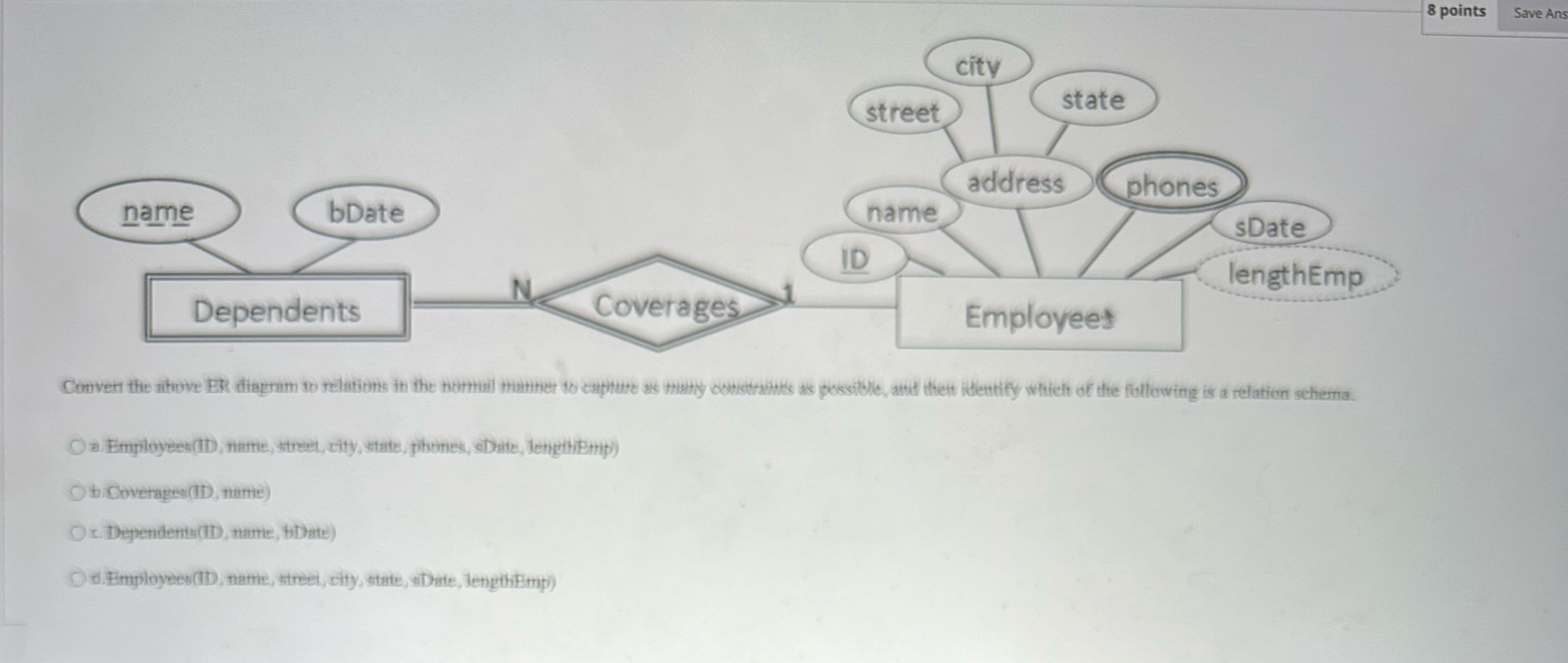 Solved convert the above er diagram to relations in the | Chegg.com
