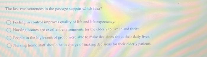 Solved Psychologists Judith Rodin and Ellen Langer | Chegg.com