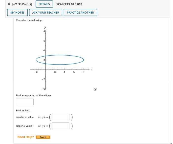 Solved 8. (-/1.33 Points) DETAILS SCALCETS 10.5.018. MY | Chegg.com Solved 8. (-/1.33 Points) DETAILS SCALCETS 10.5.018. MY | Chegg.com