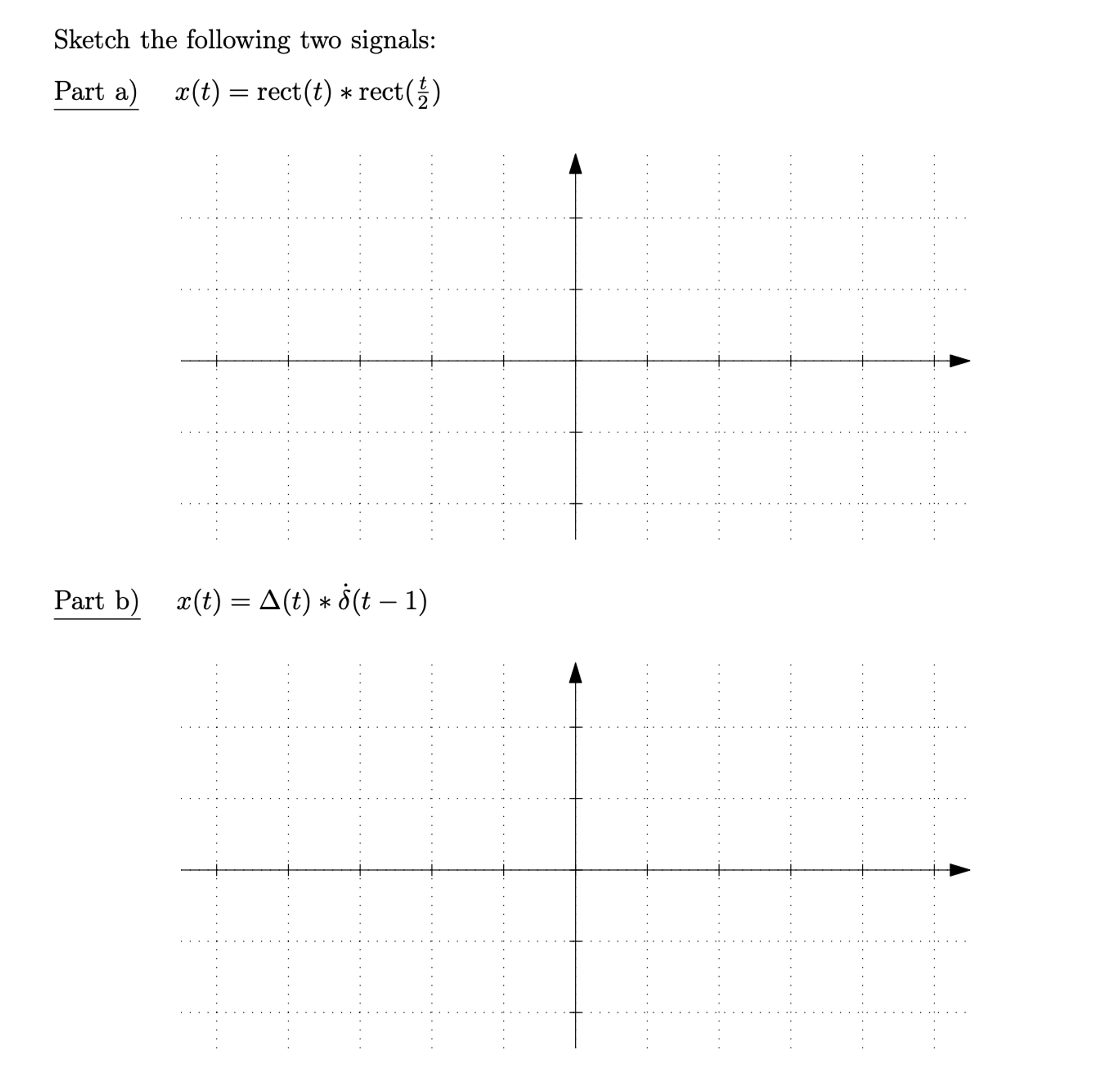 Solved Sketch the following two signals:Part | Chegg.com