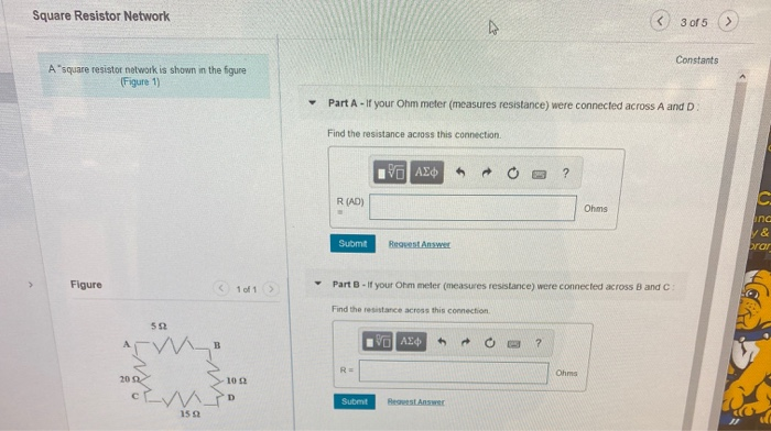 Solved Square Resistor Network Constants A square | Chegg.com
