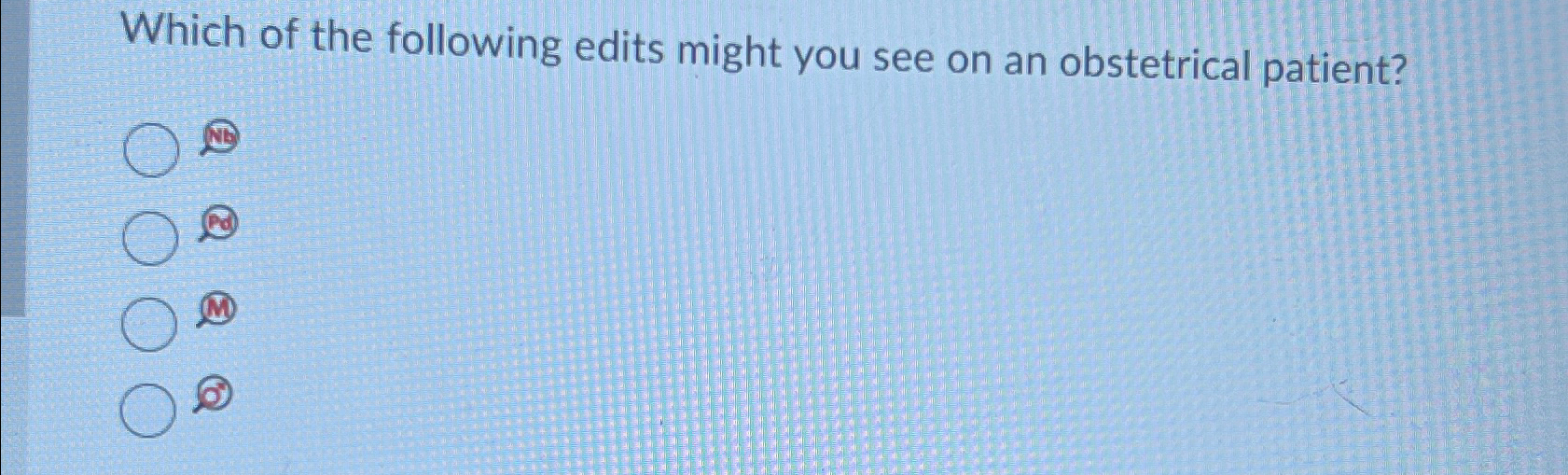 Solved Which of the following edits might you see on an | Chegg.com