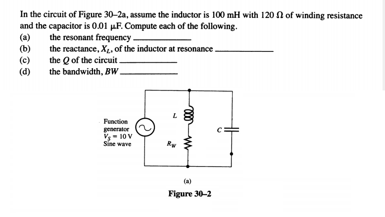 Solved In the circuit of Figure 30-2a, ﻿assume the inductor | Chegg.com