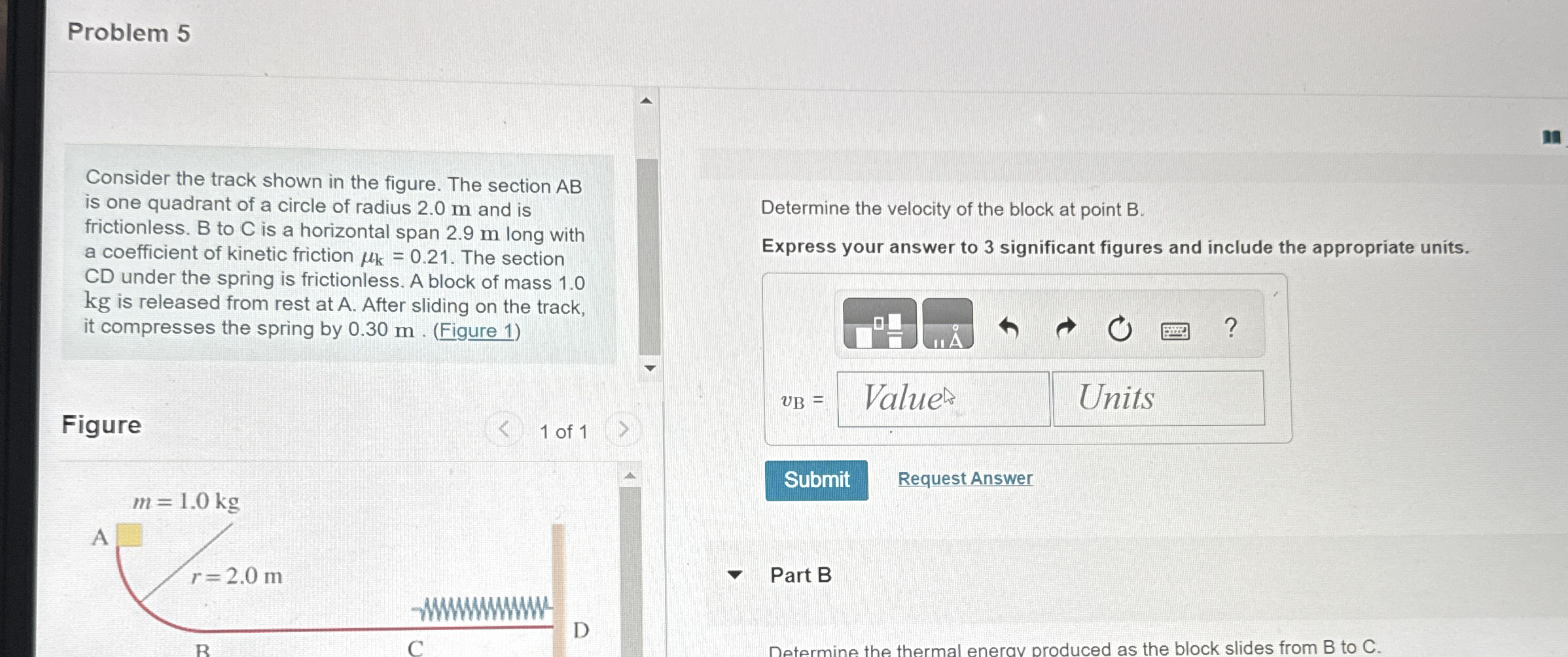 Solved Problem 5Consider the track shown in the figure. The | Chegg.com