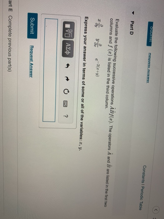 Solved Constants Periodic Table Part A Evaluate the | Chegg.com