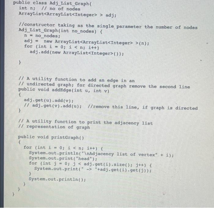 Solved Part (a). Write a program that computes the adjacency | Chegg.com