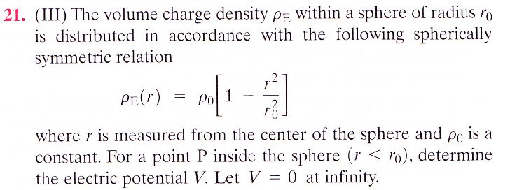Solved The volume charge density rho E within a sphere of | Chegg.com