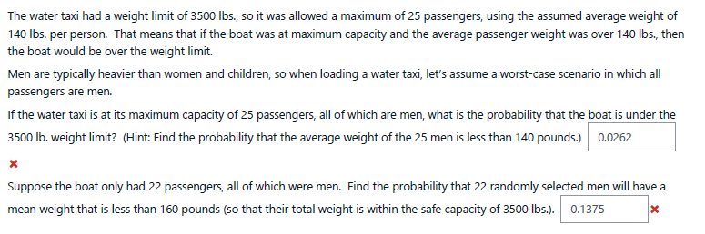 Solved The water taxi had a weight limit of 3500 ﻿lbs., ﻿so | Chegg.com