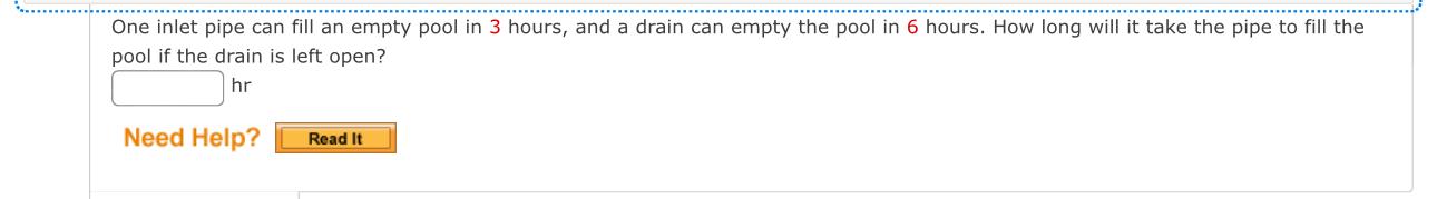 Solved One inlet pipe can fill an empty pool in 3 ﻿hours, | Chegg.com
