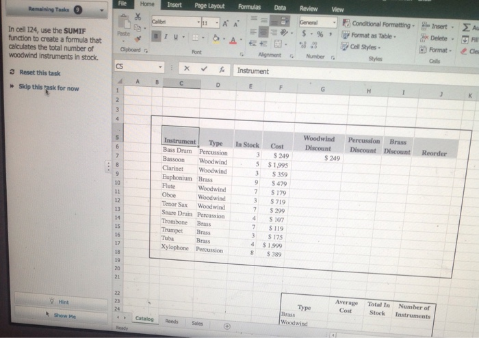 Solved File Home Insert Page Layout Data Remaining Tasks 9 | Chegg.com