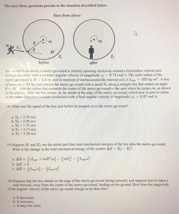 Solved The next three questions pertain to the situation | Chegg.com