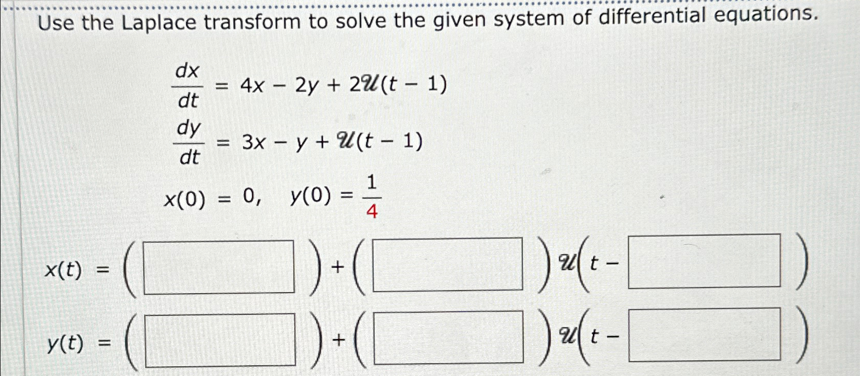 Solved Use the Laplace transform to solve the given system | Chegg.com
