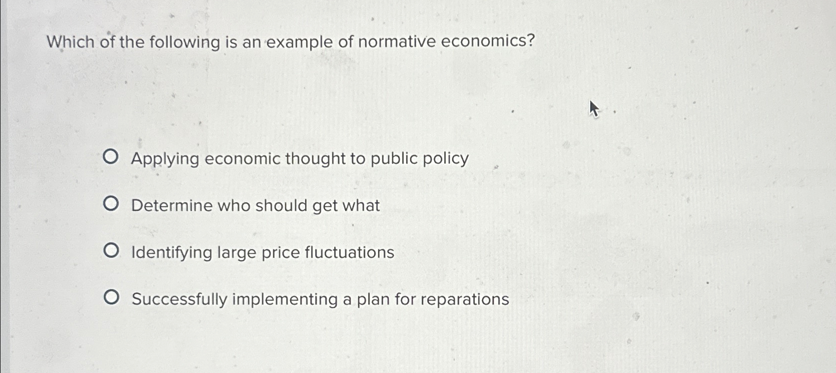Solved Which of the following is an example of normative | Chegg.com