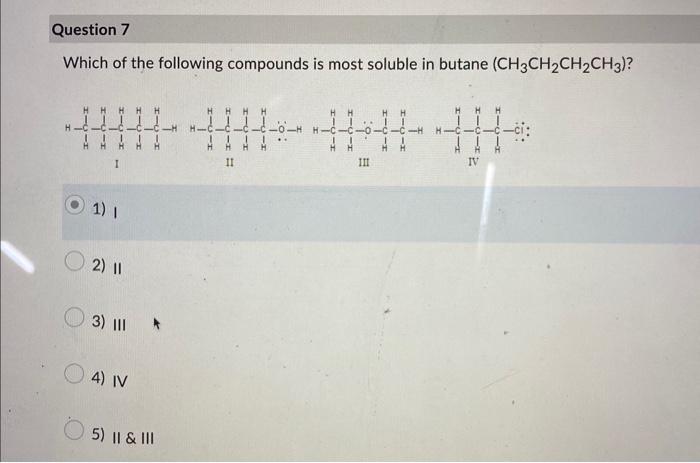 Solved Which of the following compounds is most soluble in | Chegg.com