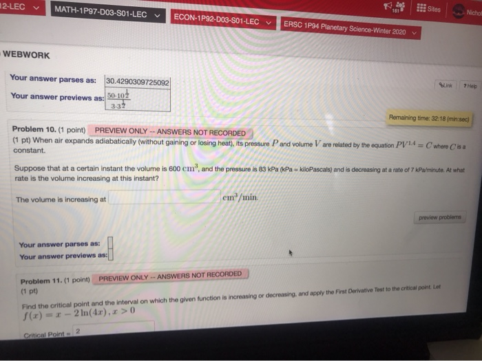 Solved 12-LEC MATH-1P97-D03-S01-LEC Kontakt Sites Michell | Chegg.com