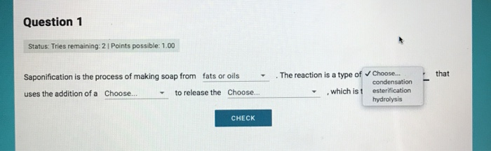 Solved Question 1 Status: Tries remaining: 2 | Points | Chegg.com