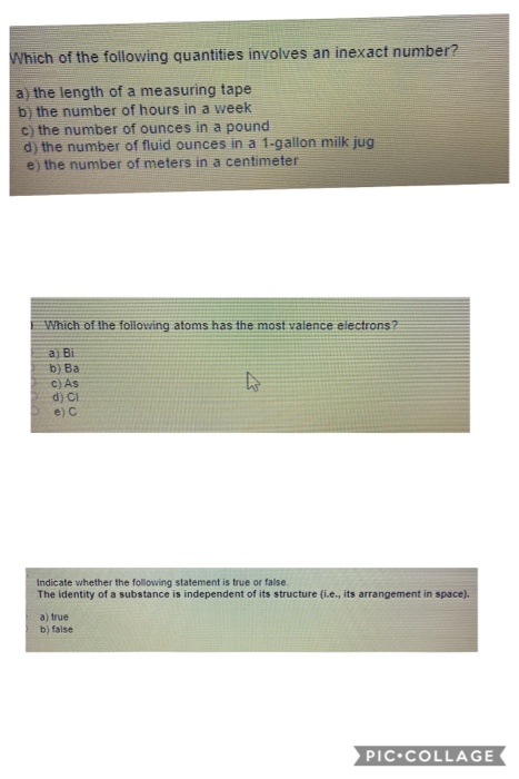Solved Which of the following quantities involves an inexact | Chegg.com