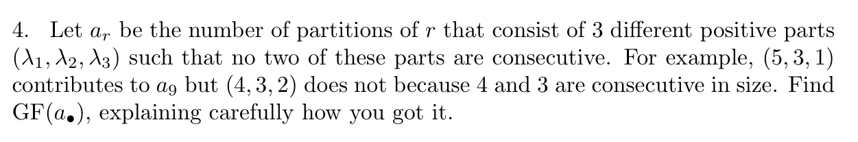 Solved Let ar ﻿be the number of partitions of r ﻿that | Chegg.com
