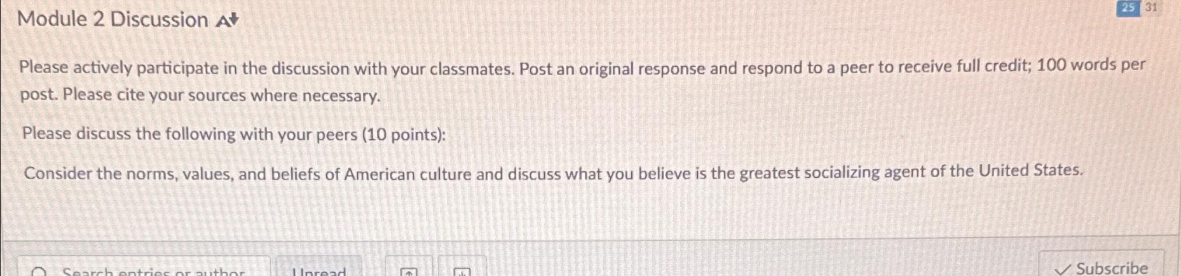 Solved Module 2 ﻿Discussion AtPlease actively participate in | Chegg.com