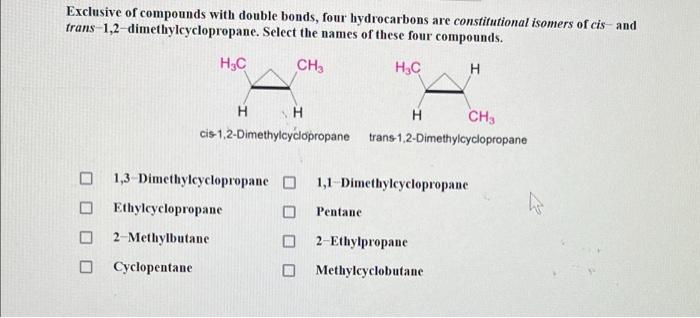 Solved Exclusive of compounds with double bonds, four | Chegg.com