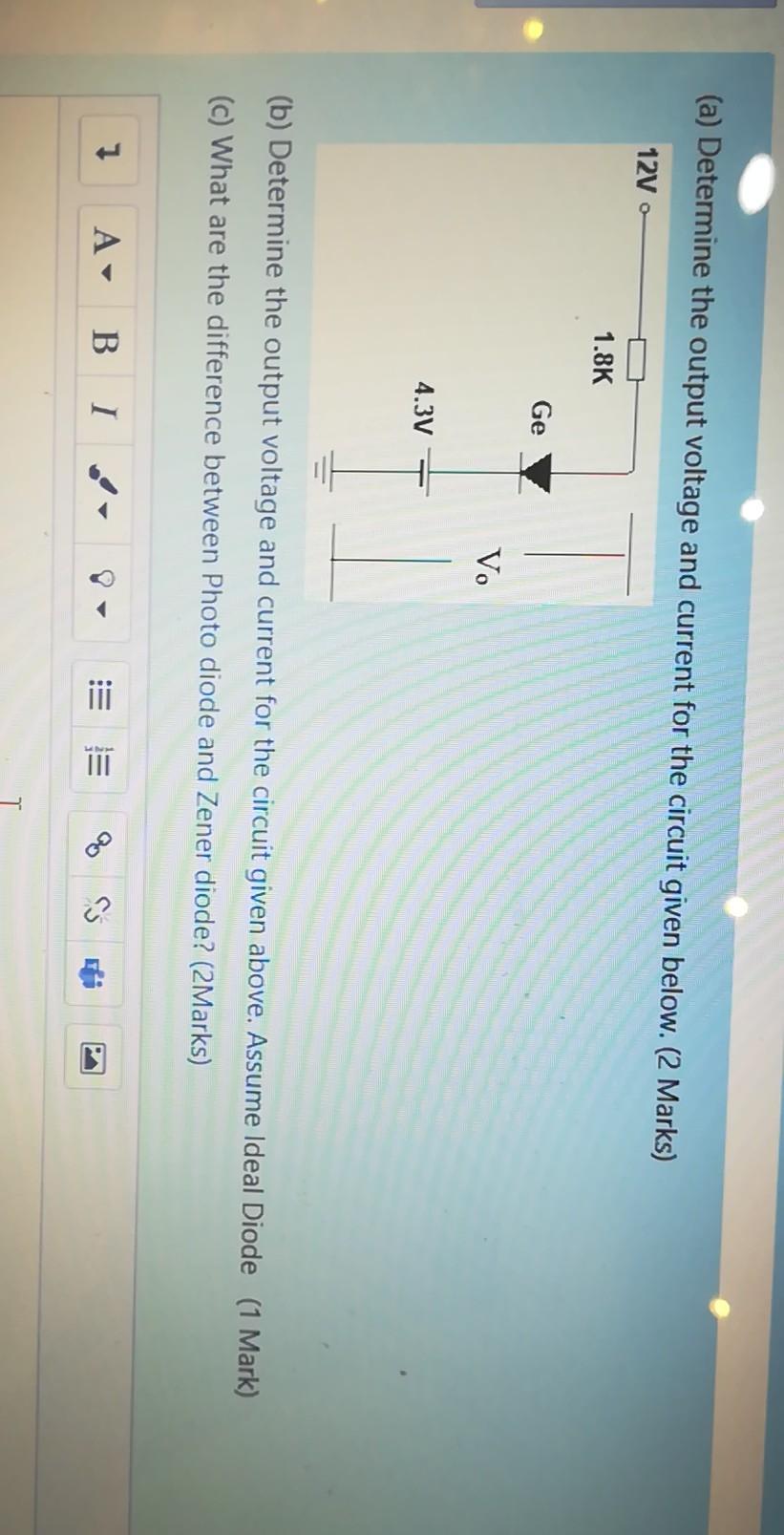 Solved (a) Determine the output voltage and current for the | Chegg.com