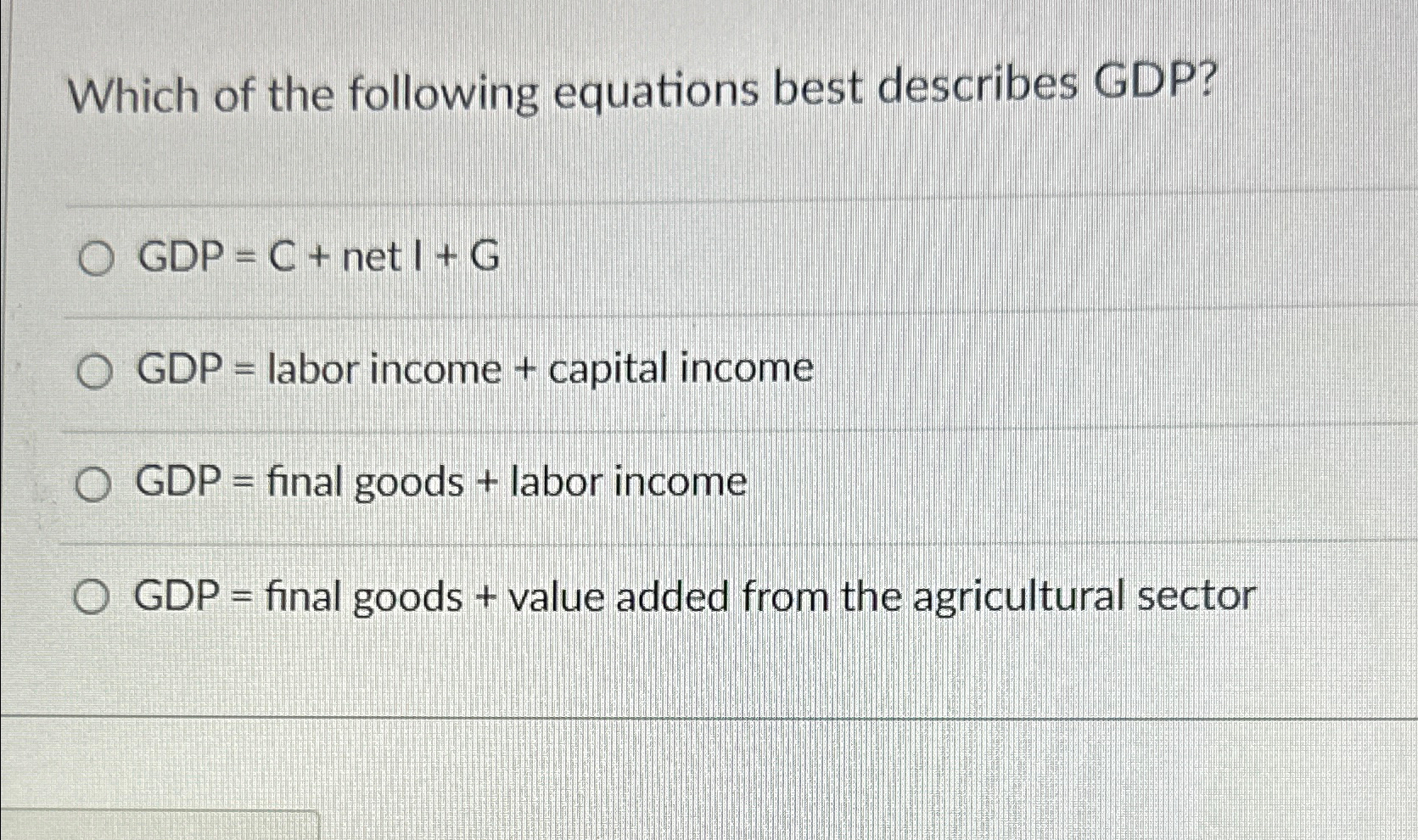 Solved Which of the following equations best describes | Chegg.com