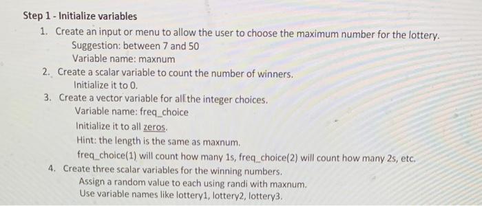 Solved Step 1 Initialize Variables 1 Create An Input Or