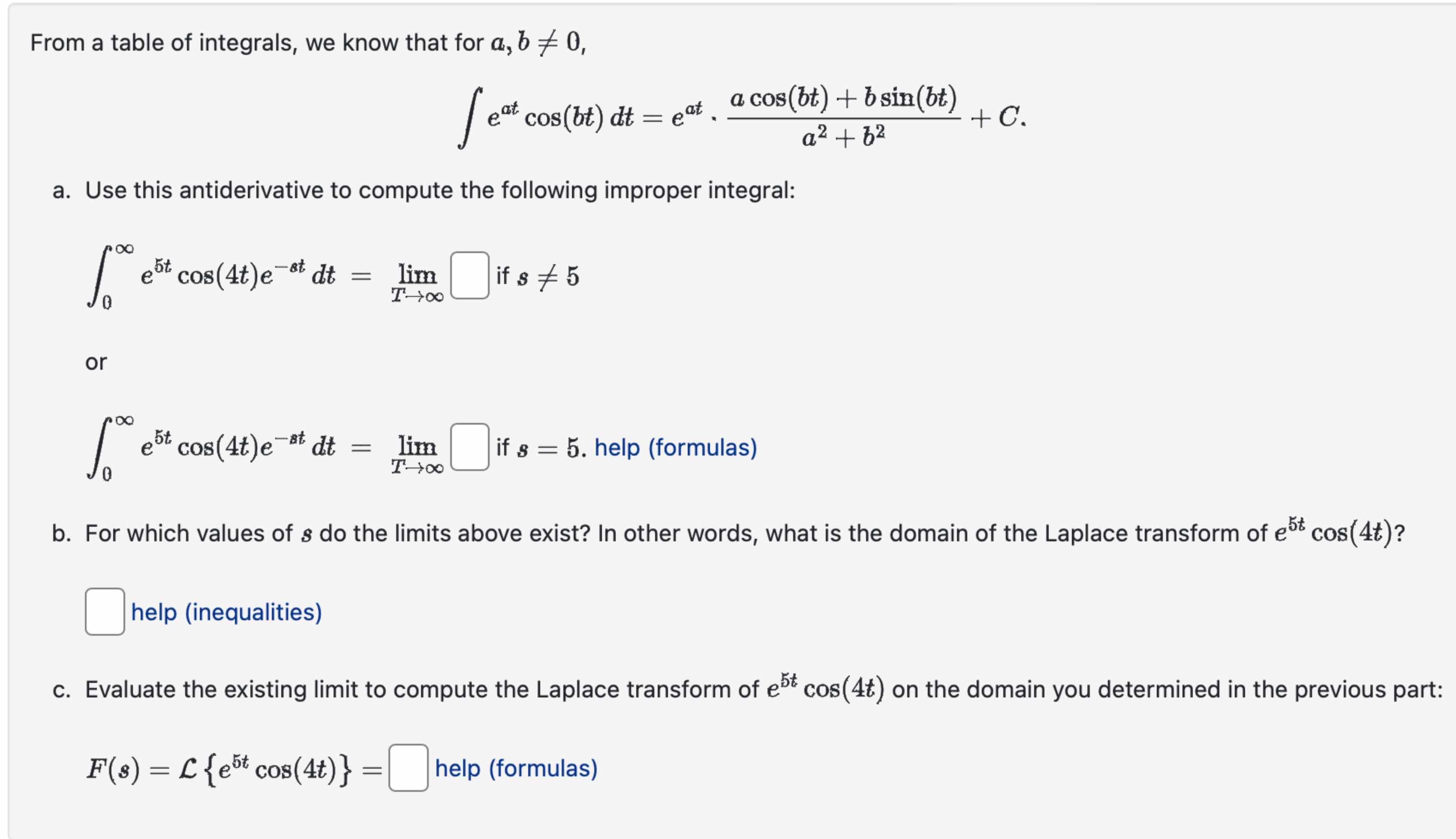 Solved From a table of integrals, we know that for | Chegg.com