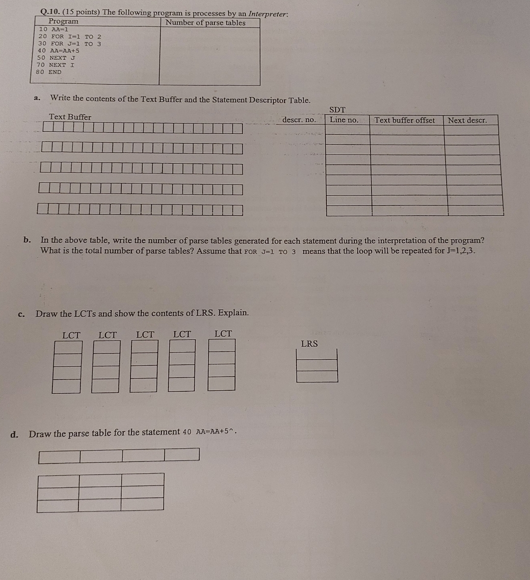 Solved Q.10. (15 ﻿points) ﻿The following program is | Chegg.com