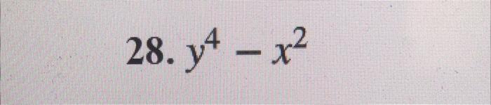 Solved 28. y4 - x² | Chegg.com