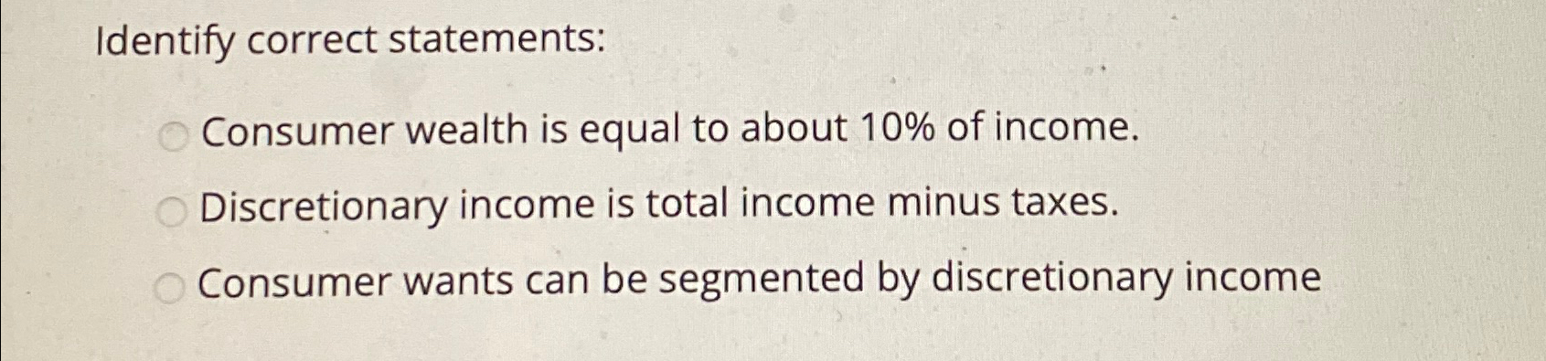 Solved Identify correct statements:Consumer wealth is equal | Chegg.com