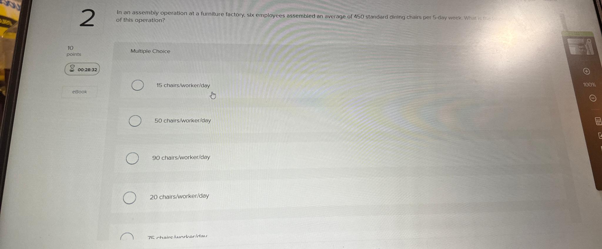 Solved 2In an assembly operation at a furniture factory, six | Chegg.com