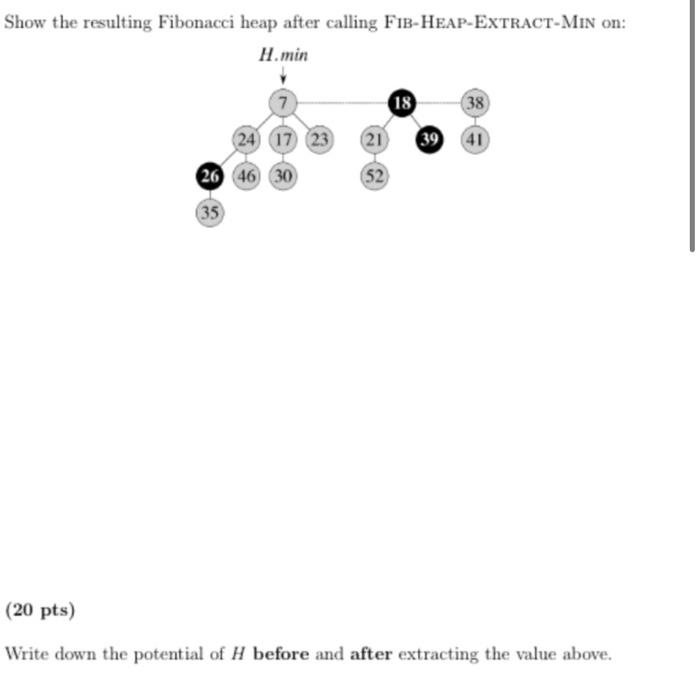 Solved Show the resulting Fibonacci heap after calling | Chegg.com