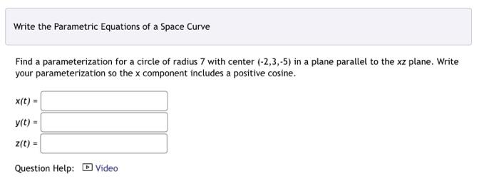 Solved Write the Parametric Equations of a Space Curve Find | Chegg.com