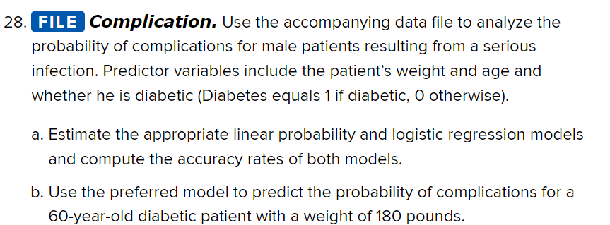 Solved FILE Complication. Use the accompanying data file to | Chegg.com