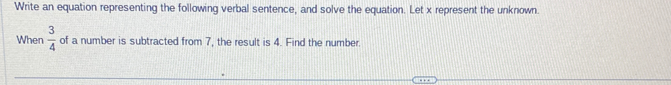 Solved Write an equation representing the following verbal | Chegg.com