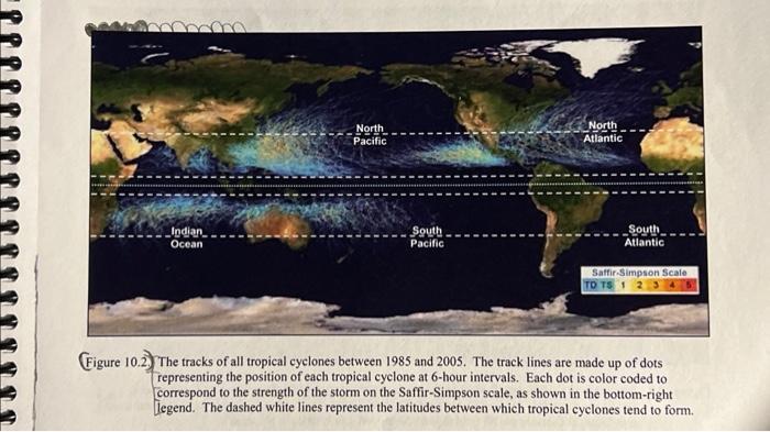 Solved The dotted white line at the center of the map | Chegg.com
