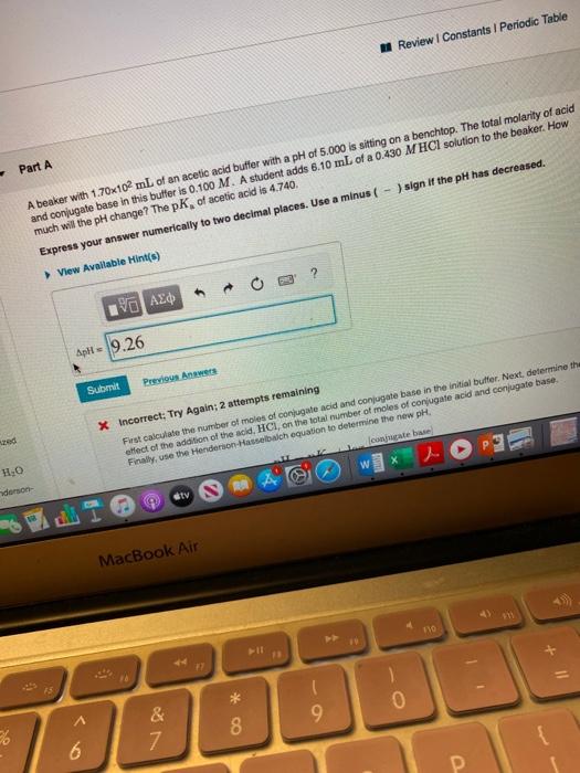 Solved Review 1 Constants Periodic Table Part A A beaker | Chegg.com