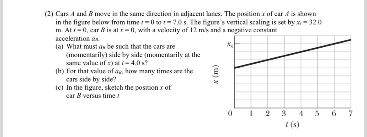 Solved (2) ﻿Cars A and B ﻿move in the same direction in | Chegg.com
