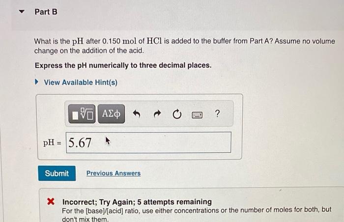 Solved What is the pH of a buffer prepared by adding 0.506 | Chegg.com